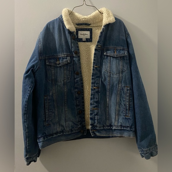 Goodfellow & Co | Jackets & Coats | Mens Faux Shearling Lined Denim ...